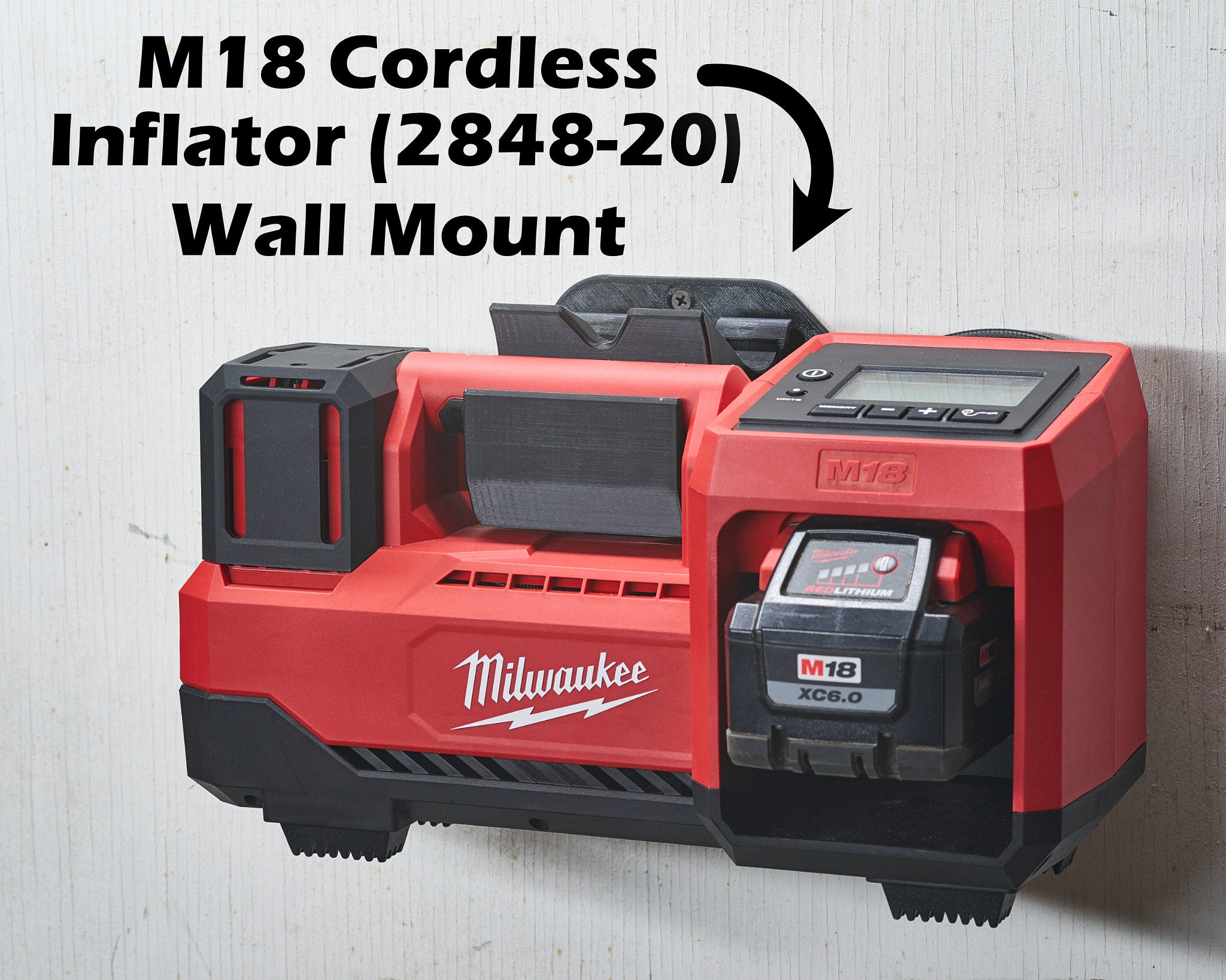 Milwaukee Tool M18 Cordless Tire Inflator Wall Mount Organization and ...